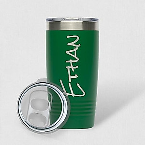 ETCHIFIED Personalized 20oz Stainless Steel Tumbler with Slider Lid - Vacuum Insulated Travel Mug, Add a Name - Keeps Hot or Cold for Hours