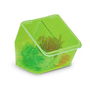 Heathrow Scientific HD23411 Neon Green Benchtop Dispensing Dual Compartment Bin, 180mm Width x 155mm Height x 165mm Depth