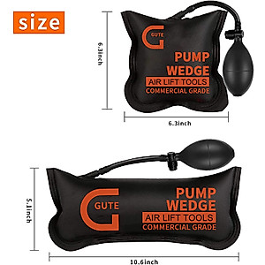 Gute Air Wedge Bag Pump, 2Pack Commercial Inflatable Air Wedge Pump Tool,Air Wedge Pump Bag Tool-Professional Leveling Kit,Air Wedge Bag for Variety of Jobs. 300 LB Rating (2Sizes)