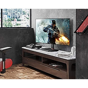 FITUEYES Universal TV Stand Base for 32-55 60 inch TV, 2.22 FT Table Top TV Stand with Swivel Mount & Wood Base, Height Adjustable, Max Load 88 lbs, Black