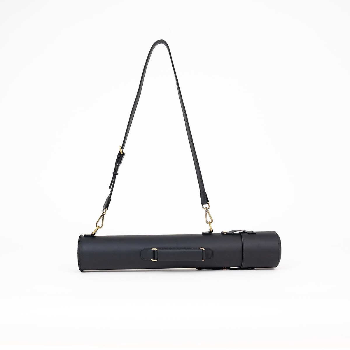 Hoi An Soul - Leather Document Tube - 100% Hand Made - Black - 21"