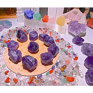 QINJIEJIE Amethyst Crystals Raw Natural Healing Crystal Stones Large 1" Bulk Rough Quartz Rocks Gemstones for Polishing Tumbling Cabbing Fountain Decor Wicca Reiki Stone