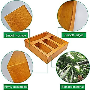 HMNL INC HOME Ziplock Bag Storage Organizer for Cabinet Drawer, Baggie Organizer Box and Ziploc Bag Organizer, Hefty For Ziploc, Gallon, Quart, Sandwich & Snack Variety Size Bags