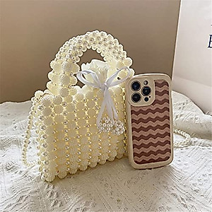 MXIAOXIA Fashion Women Evening Bags Beading Hollow Out Style Shoulder Chain Handbags Pearl Wedding Clutches