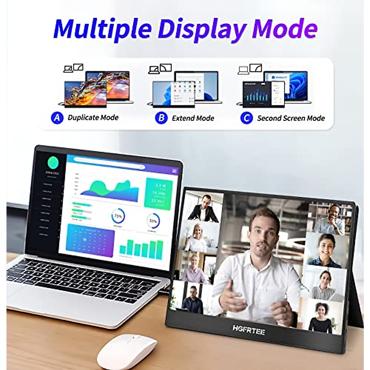 Portable Monitor 15.6inch 1080P FHD Laptop Monitor USB C HDMI Computer Display IPS Gaming Monitor w/Smart Cover & Screen Protector, Speakers, External Monitor for Laptop Phone PC Mac Xbox PS4 Switch