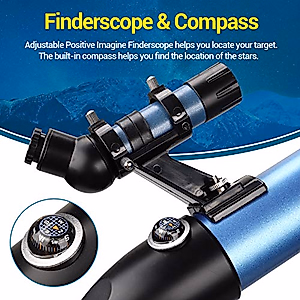 BNISE Telescope for Adults Astronomy 600/50mm Positive Imaging Telescope for Kids and Beginner with 3X Extender and 2 Eyepiece (9mm & 25mm) Refractor with Phone Adapter, Tripod and Carring Bag