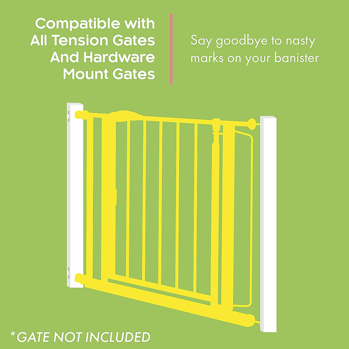 EZ-Fit: Baby Gate Walk Thru Adapter Kit for Stairs + Child and Pet Safety - Protect Banisters + Walls (Single Pack, 36 Inch)