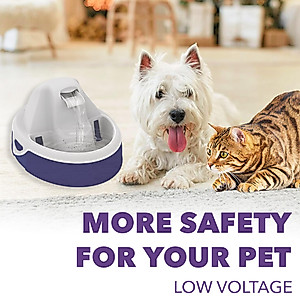 Aqua Flow Premium Pet Water Fountain - Automatic Dispenser Drinking Bowl for Cats and Dogs - Anti-Hair Drainage System - Replaceable Filters - Ideal for Multiple Pets - 52 up to 120 fl oz