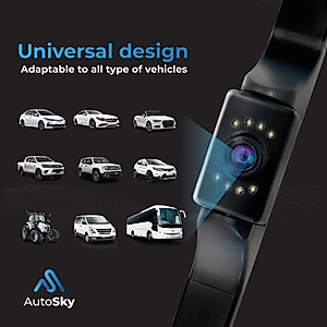AutoSky Newest HD Back up Camera, 8 LED License Plate Reverse Camera - Back up Camera for Cars, Trucks, Pickups, SUVs or RVs - Easy Installation, Waterproof