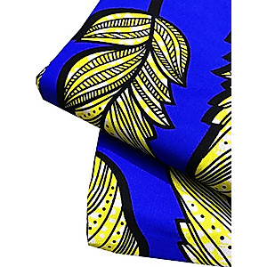 Vkceeool African Wax Print Fabric Ankara Style Cloth Fabric Kente Fabric 3 Yard (Fabric-A02)