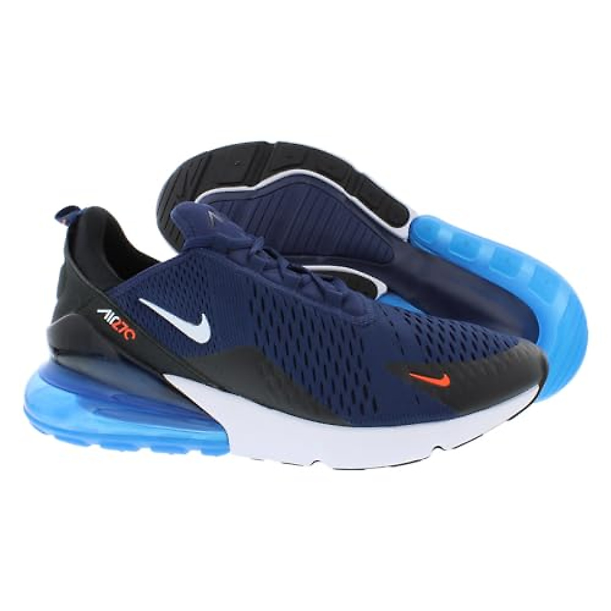 Nike Men's Air Max 270 Running Shoes, Midnight Navy/Bright Crimson/Black/White, 11