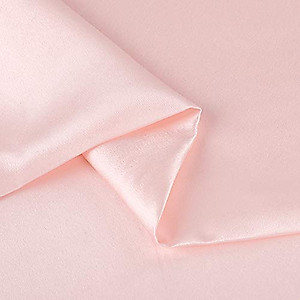 uxcell 100% Charmeuse Pure Silk Pillowcase Pillow Case Cover for Hair & Skin 350TC 19 Momme (1-Piece) Pink Travel(14x20inch)