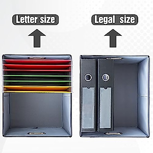 EOOUT File Folder Organizer - 1 Pack, Hanging File Storage Box with Handles