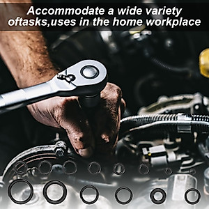 O Ring Assortment Kit, 360 Pcs Rubber Washer Orings, 24 Sizes Pressure Washer O Ring Kit for Faucet, Hose, Automotive, Air Gas Plumbing Sealing Repair O Rings, Black