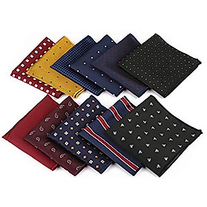 driew 11 Pcs Men Suit Pocket Square Handkerchiefs with Assorted Pattern
