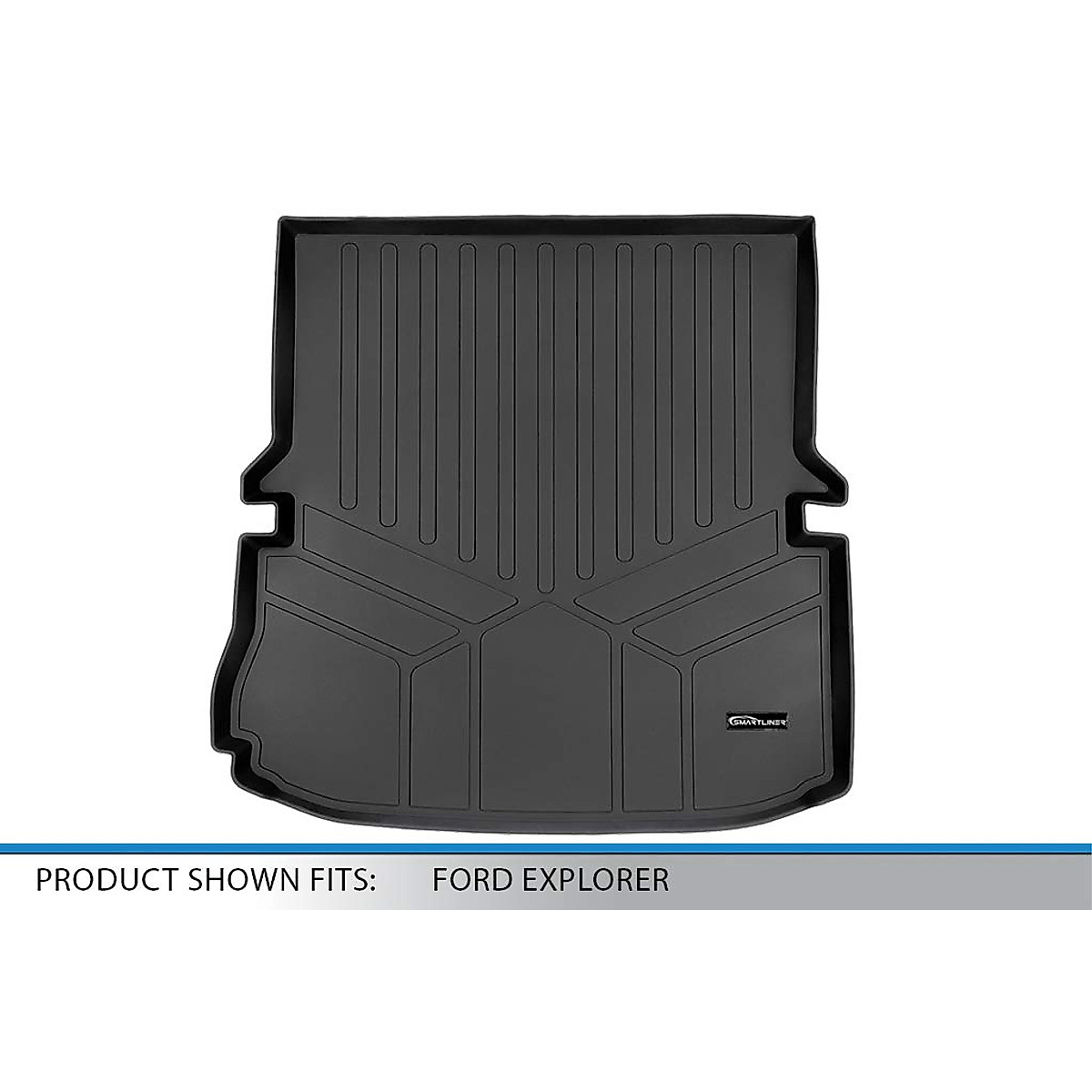 SMARTLINER All Weather Custom Fit Cargo Trunk Liner Floor Mat Behind 2nd Row Black Compatible with 2011-2019 Compatible with Ford Explorer