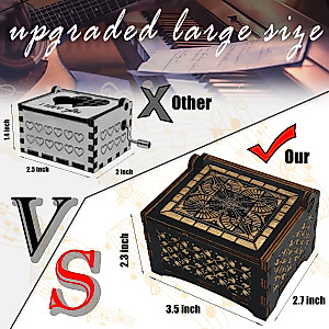 BAOSIWA Can't Help Falling in Love Music Box, Large Size Engraved Wooden Music Box Romantic Gifts for Girlfriend Boyfriend Her Him Wife Husband Anniversary Birthday