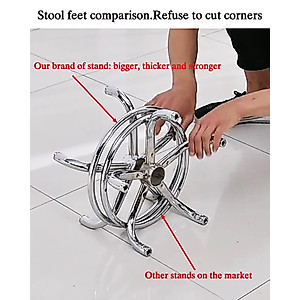 Rolling Stool with Backrest VAPAA TAIDE 450 Lbs High Weight Capacity PU Leather Roller Seat and Heavy-Duty Crystal Universal Wheels for Men Women Boy Girl Furniture Gift, Home Office Black