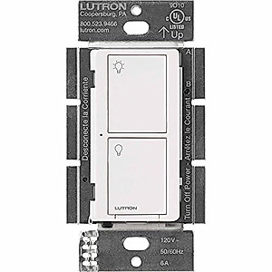 Lutron PD-5WS-DV-WH Light Switch, Caseta Wireless 5A Lighting & 3A Fan RF On/Off - White Model: PD-5WS-DV-WH by Lutron