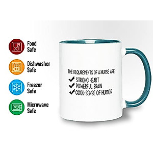 Bubble Hugs Nurse 2Tone Green Mug 11oz - The Requirements - Labor Clinical Certified Nursing Assistant Surgical Emergency Oncology Practitioner