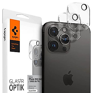 Spigen Camera Lens Screen Protector [GlasTR Optik] Designed for iPhone 14 Pro Max/iPhone 14 Pro [Case Friendly] - Clear [2 Pack]