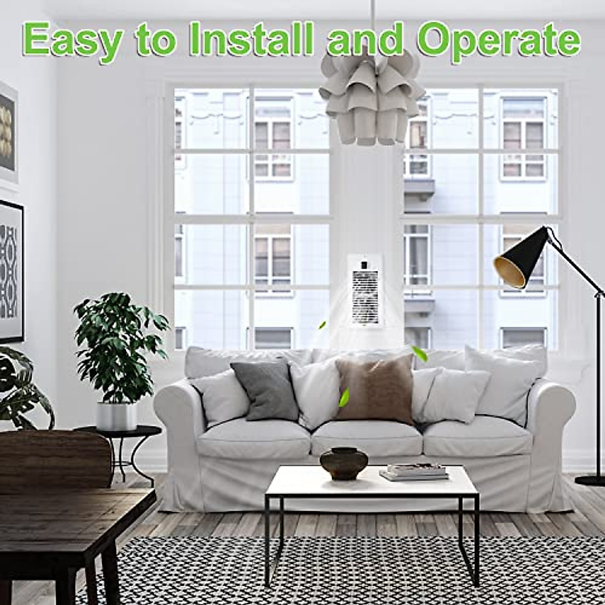 InfiniPower 10 Inch Register Booster Fan with Thermostat, High Velocity Ventilation Fans with 10 Gear Wind Speed Switch and High Precision Thermal Probe, White