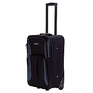 Rockland Fashion Softside Upright Luggage Set, Black/Gray, 2-Piece (14/19)