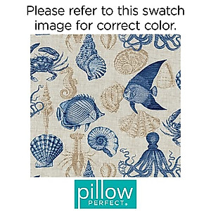 Pillow Perfect Outdoor/Indoor Sealife Marine Throw Pillows, 18.5" x 18.5", Blue 2 Count