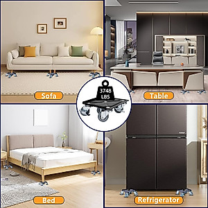 FEILAYDUN Furniture Mover Dolly, Larger Size Heavy Duty Furniture Movers, 3748LB/1700KG Load Capacity, 360° Rotation Wheels & Furniture Lifter, for Moving Heavy Furniture, Sofa, Cabinet, Refrigerator