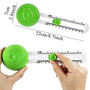 Circle Cutter Paper Trimmer Scrapbooking Circular Cutter Craft Cutting Tool, Rotary Cutter for Cardstocks (Included 3 Blades) (Green)