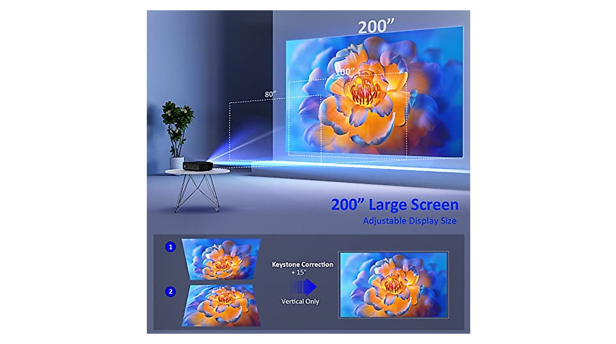 NexiGo PJ20 Outdoor Projector - 1080P & Bright for Home & Outdoors