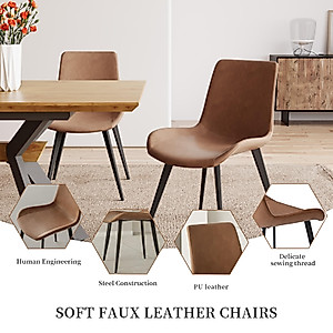 jiexi 7 Piece Dining Table Set, 55'' to 71'' Extendable Rectangular Dining Table with 6 PU Dining Chairs for 4-6, Modern MDF Kitchen Table for Kitchen, Dining Room