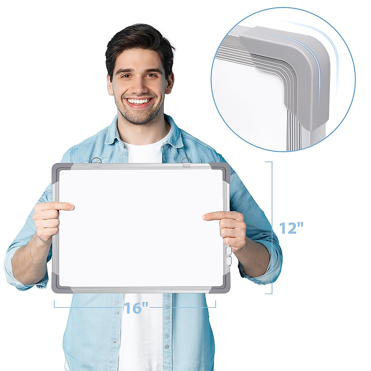 Small White Board Dry Erase for Wall, ARCOBIS 12" x 16" Magnetic Hanging Double-Sided Whiteboard, Portable Mini White Board for Kids Drawing, Kitchen Grocery List, Cubicle Planning Memo Board