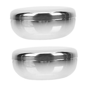 GANAZONO 2 Sets Stainless Steel Rice Bowl Japanese Soup Bowl Soup Bowl with Lid Sauce Container with Lid Insulated Soup Bowls Steel Salad Dish Food Serving Bowl Set Food Containers Eat Bowl