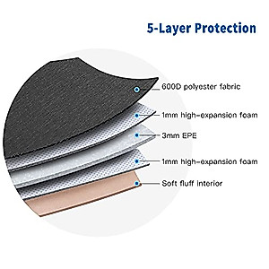 DOMISO 17 Inch Shockproof Laptop Carrying Case Business Briefcase Waterproof Messenger Shoulder Bag for 17"-17.3" Notebook/Chromebook/Dell/Lenovo/Acer/HP/MSI/ASUS, Black & Dark Grey