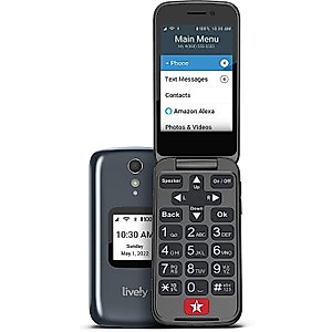 LIVELY Jitterbug Flip2 - Flip Cell Phone for Seniors - Not Compatible with Other Wireless Carriers - Must Be Activated with Lively Phone Plan - Graphite Flip Phone