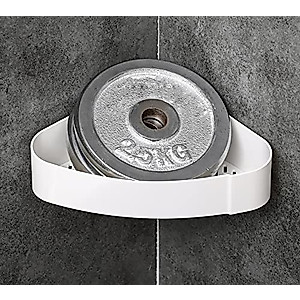 Fineget Plastic Shower Caddy Adhesive Shower Shelves for Wall Bathroom Kitchen Bathtub Rustproof Home Basket Shelf Removable No Drilling Storage Organizer Quick Dry White 4 Pack