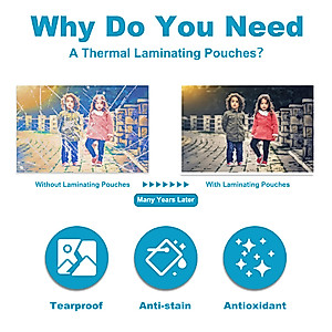 5 Mil Laminating Sheets, Holds 8.5 x 11 Inch Sheets 200 Pack, Thermal Laminating Pouches for Laminator, 9 X 11.5-inches/Letter Size Thermal Laminating Paper, Round Corner