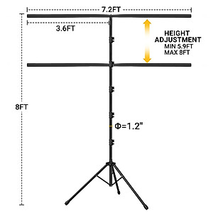 Green Screen Backdrop with Stand, 8x7.2ft Portable Greenscreen Background with Stand, T-Shape Green Screen Stand kit with 6 Spring Clamps, Sandbag, Carry Bag for Zoom, Video, Streaming and Photoshoot