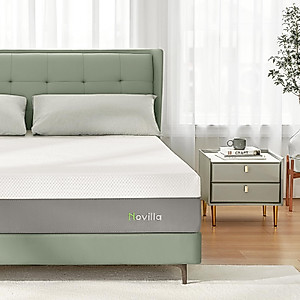 Novilla King Size Mattress, 10 Inch Gel Memory Foam Mattress for Cooler Night‘s Sleep & Enhanced Support, Medium Firm Bed Mattress King Size