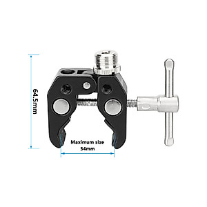 CAMVATE Super Crab Clamp with 5/8"-27 Thread Adapter for Microphones (2-Pack) - 3124