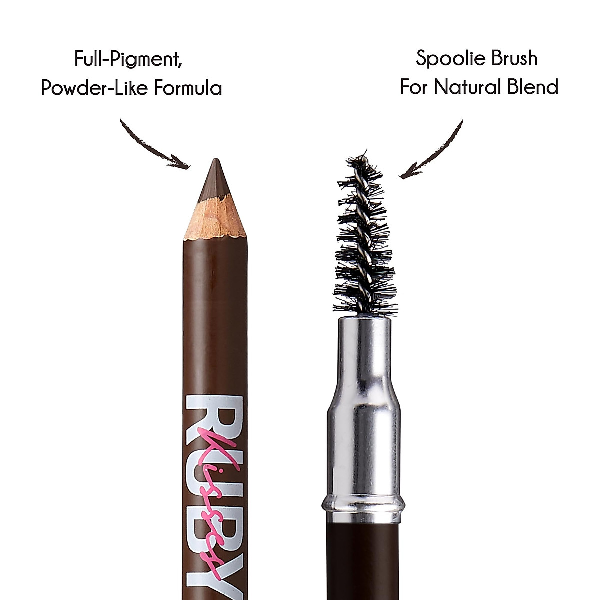 Ruby Kisses Go Brow Wooden Eyebrow Pencil (6 Count, Medium Brown)