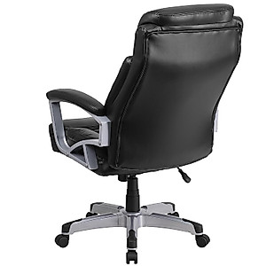 Flash Furniture HERCULES Series Big & Tall 500 lb. Rated Black LeatherSoft Executive Swivel Ergonomic Office Chair with Arms