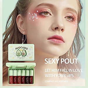 ZARICS 6 Colors Lip Tint Stain Set,Korean Lip Gloss Lip Stain Tint Plumping Mini Liquid Matte Lipstick,Multi-use Lip and Cheek Tint,Long lasting Non-Stick Cup Waterproof,High Pigment Lip Tint Makeup