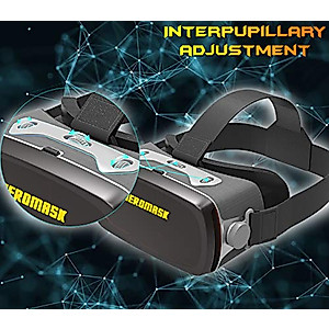 VR Headset with Controller - Virtual Reality Gaming - 3D Glasses Compatible with iPhone 11 XR Samsung Galaxy s10 Xiaomi mi 9. Apple & Android Phone- Professional VR Goggles with Button- Heromask PRO