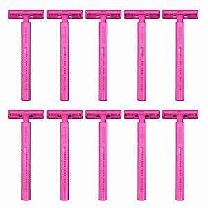 10 Disposable Razors Twin Blade Shaving Women Hair Removal Trimmer Shaver Pink