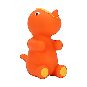 Squeaky Animal Dog to, Squeaky Dinosaur Dog Toy Palatable Interesting Latex Bite Resistant Relieve Anxiety for Pets (Orange Ceratopsian)