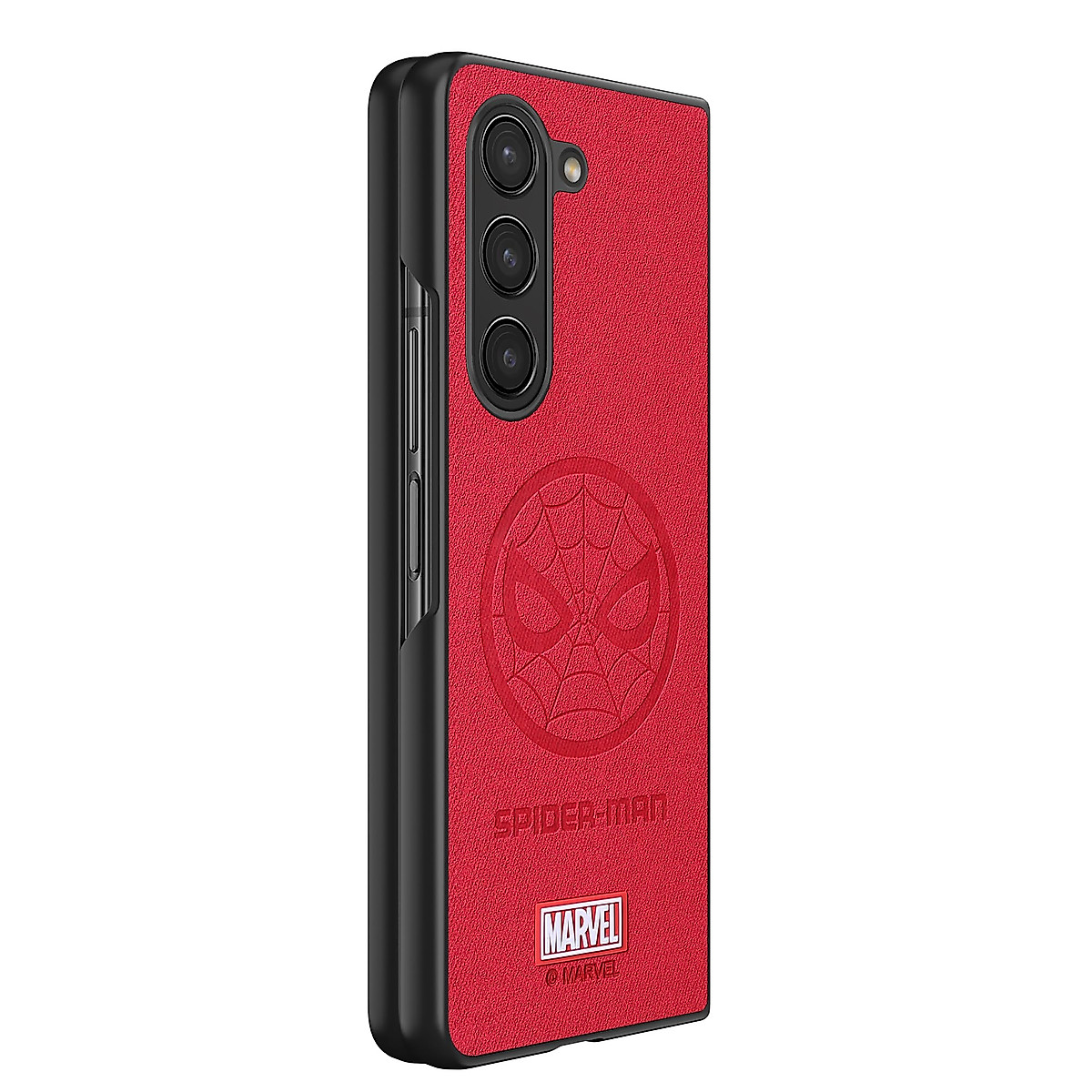IRON SPIDER Case for Samsung Galaxy Z FOLD 5 5G, with Superhero character Compatible Galaxy Z FOLD 5 5G Leather Case RED