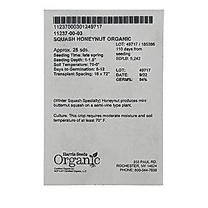 Honeynut Squash Seeds - 25 Seeds - Grow from The Same Seeds As Farmers - Packaged and Sold by Harris Seeds/Garden Trend - Harris Seeds: Supplying Growers Since 1879 - USDA Certified Organic 25 Seeds
