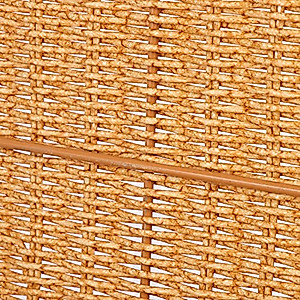 OUNONA Rattan Storage Basket with Lid Woven Shelf Baskets Plastic Handwoven Wicker Basket Organizer Boxes Home Decor for Makeup Clothes Home Items Shelves Organizing